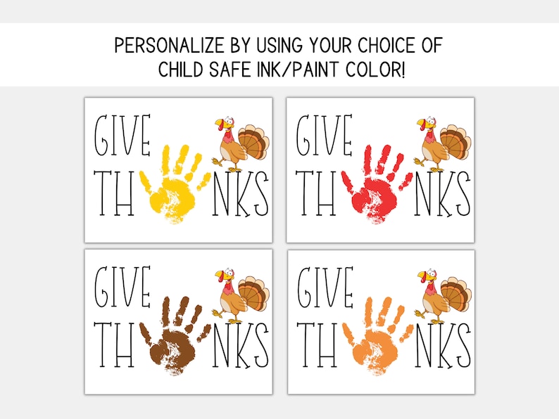 Printable Thanksgiving Give Thanks Turkey Handprint Craft for Preschool ...