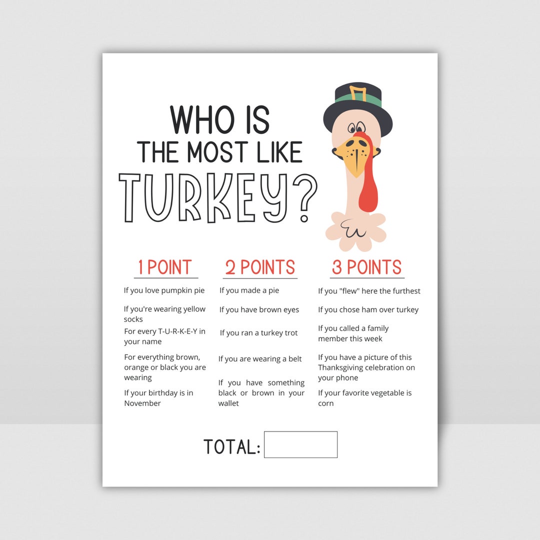 Thanksgiving Game Printable, 2023 Thanksgiving Game, Autumn Game ...