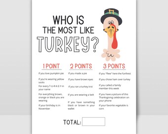 Thanksgiving Game Printable, 2023 Thanksgiving Game, Autumn Game ...