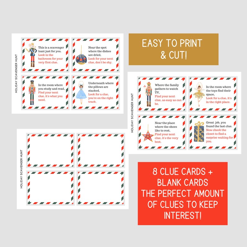 Indoor Christmas Treasure Hunt, Christmas Scavenger Hunt Card ...