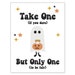 Please Take One Sign Halloween Trick or Treat Sign, Halloween Party ...