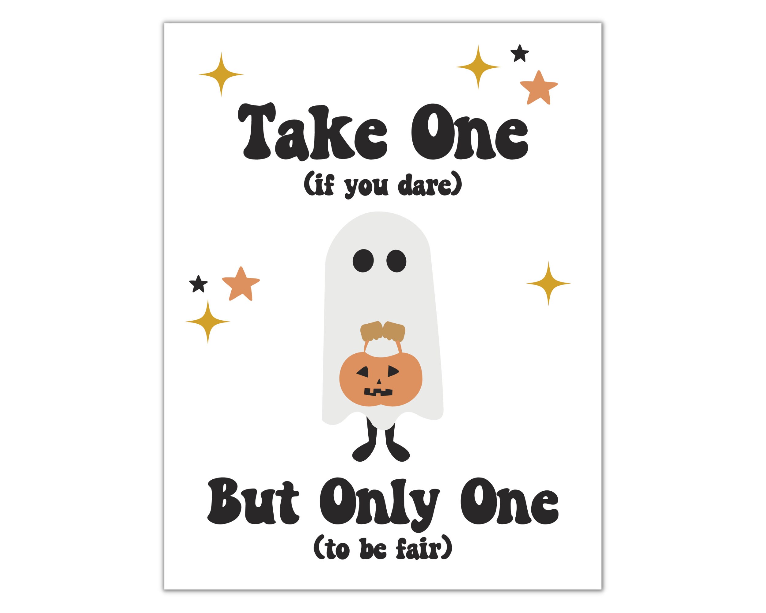 Please Take One Sign Halloween Trick or Treat Sign, Halloween Party ...