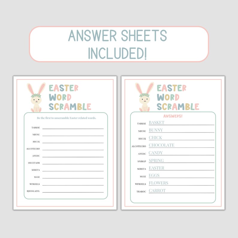 Printable Easter Party Games, Easter Scavenger Hunt, Easter Games for ...
