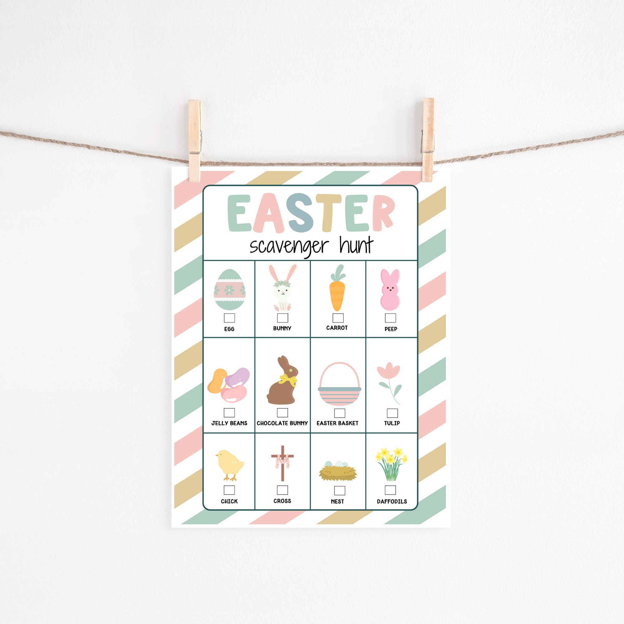 Printable Easter Scavenger Hunt for Kids, Easter Egg Hunt, Easter Party ...