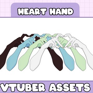 VTUBER HAND ASSET | Heart Hands | for 2D Vtubing | Stream Assets ...