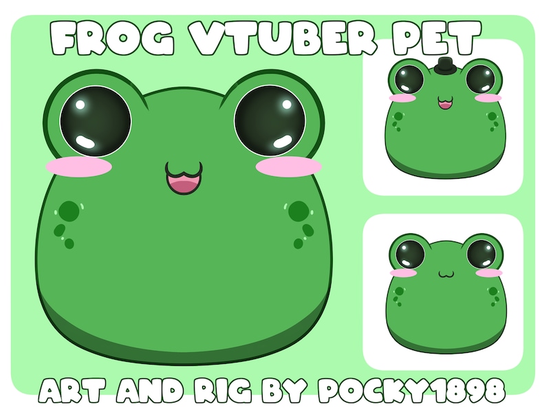 FROG VTUBER PET | Live2d | Kawaii | Frog | Stream Pet | Mascot | for ...