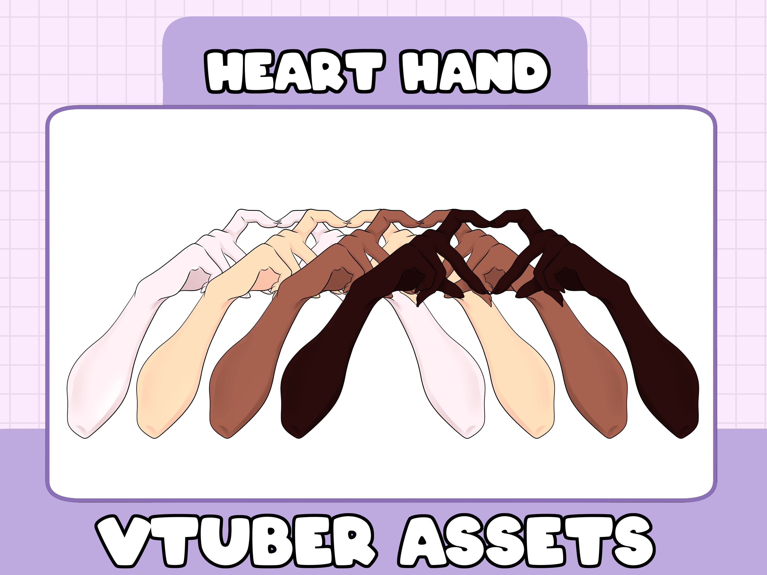 VTUBER HAND ASSET | Heart Hands | for 2D Vtubing | Stream Assets ...
