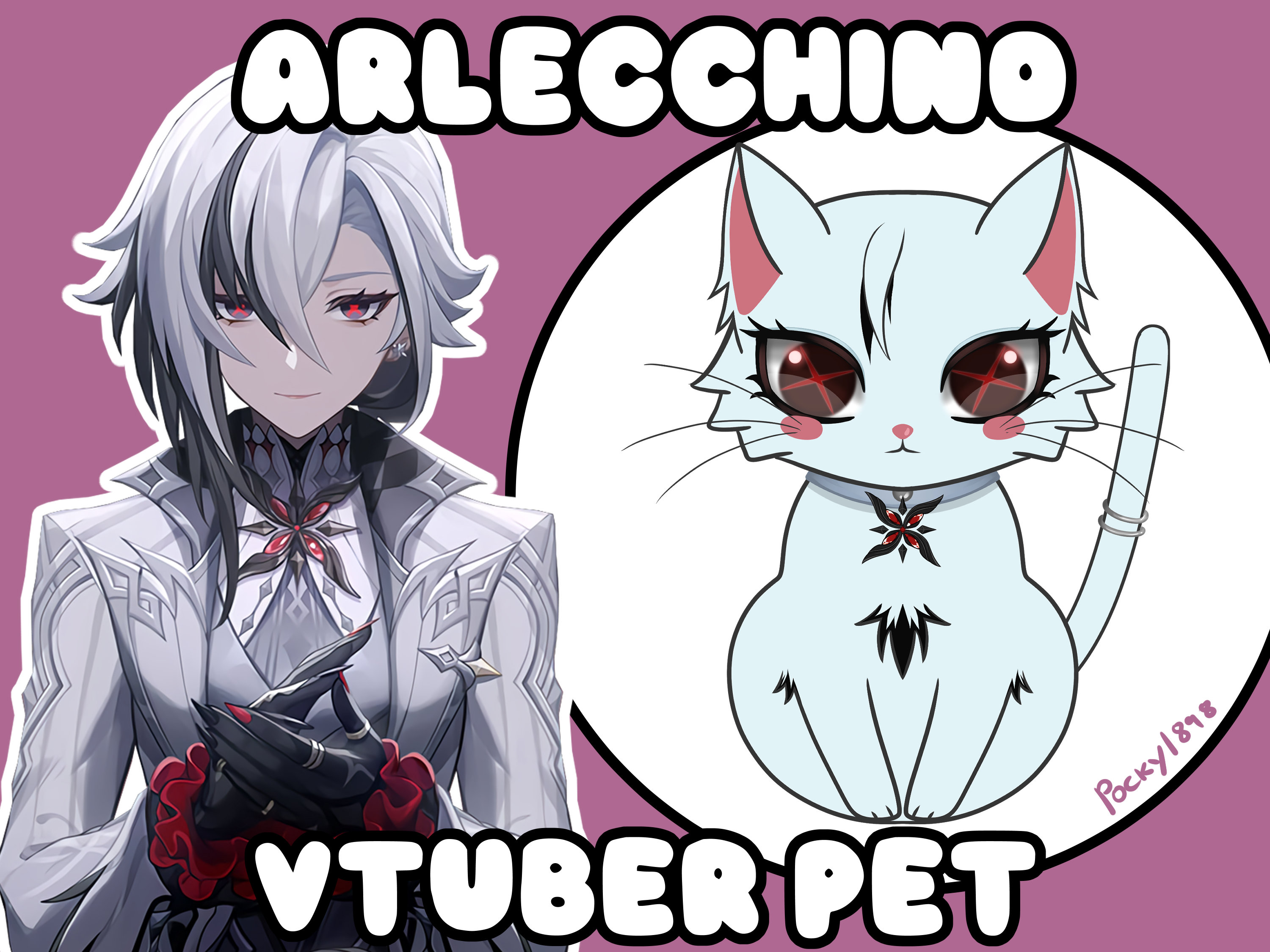 ARLECCHINO VTUBER PET | Live2d | Genshin Impact | Arlecchino | Cat ...
