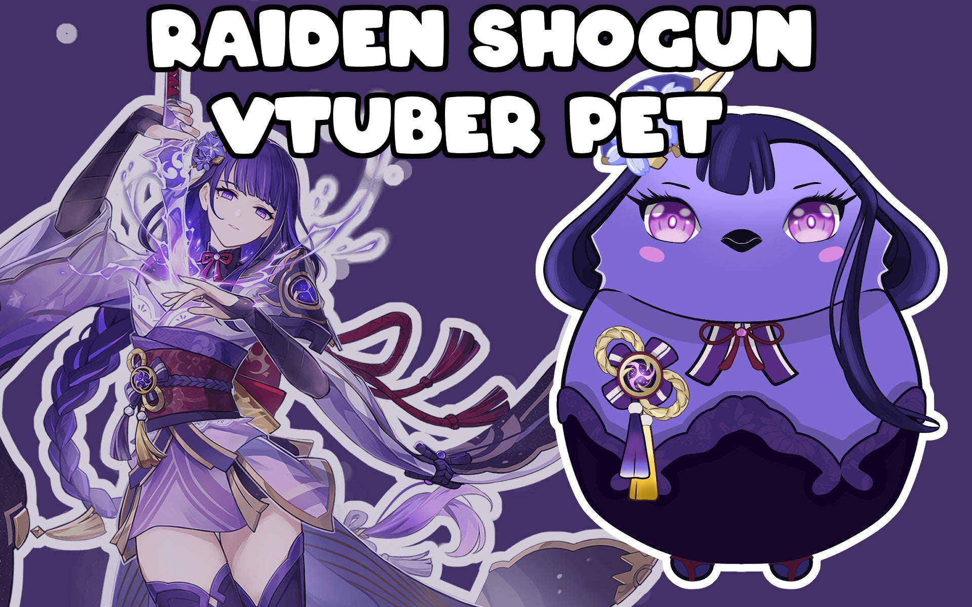 VTUBER PET Raiden Shogun Genshin Impact Inspired Bird Twitch Streaming ...
