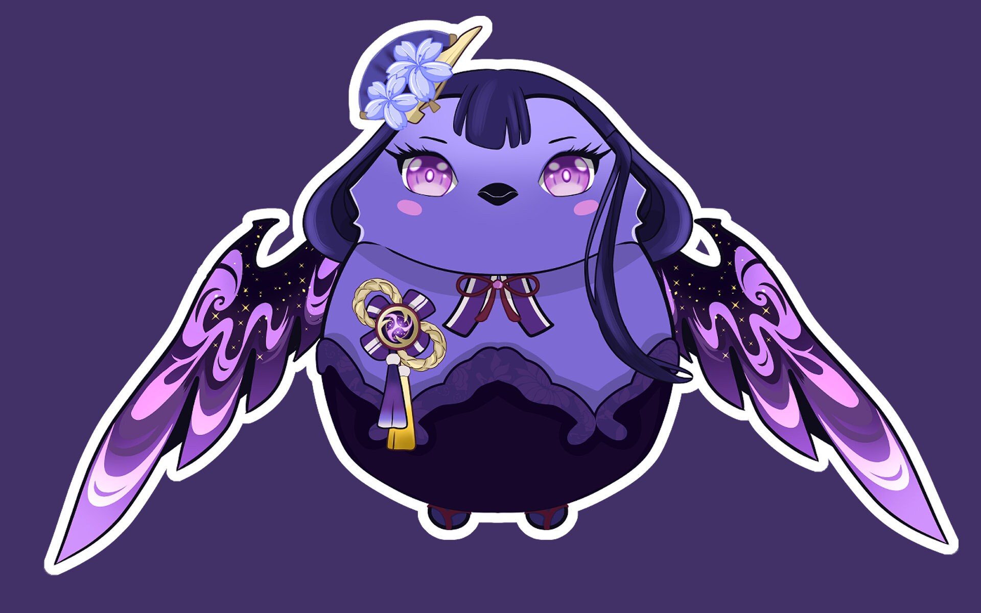 VTUBER PET Raiden Shogun Genshin Impact Inspired Bird! Twitch Streaming ...