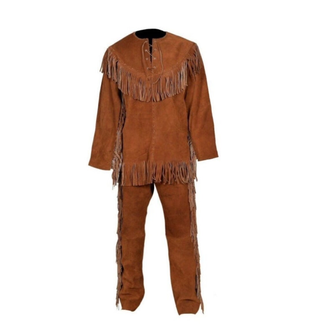 Men's Leather Buckskin Suit Including Shirt and Trouser - Etsy