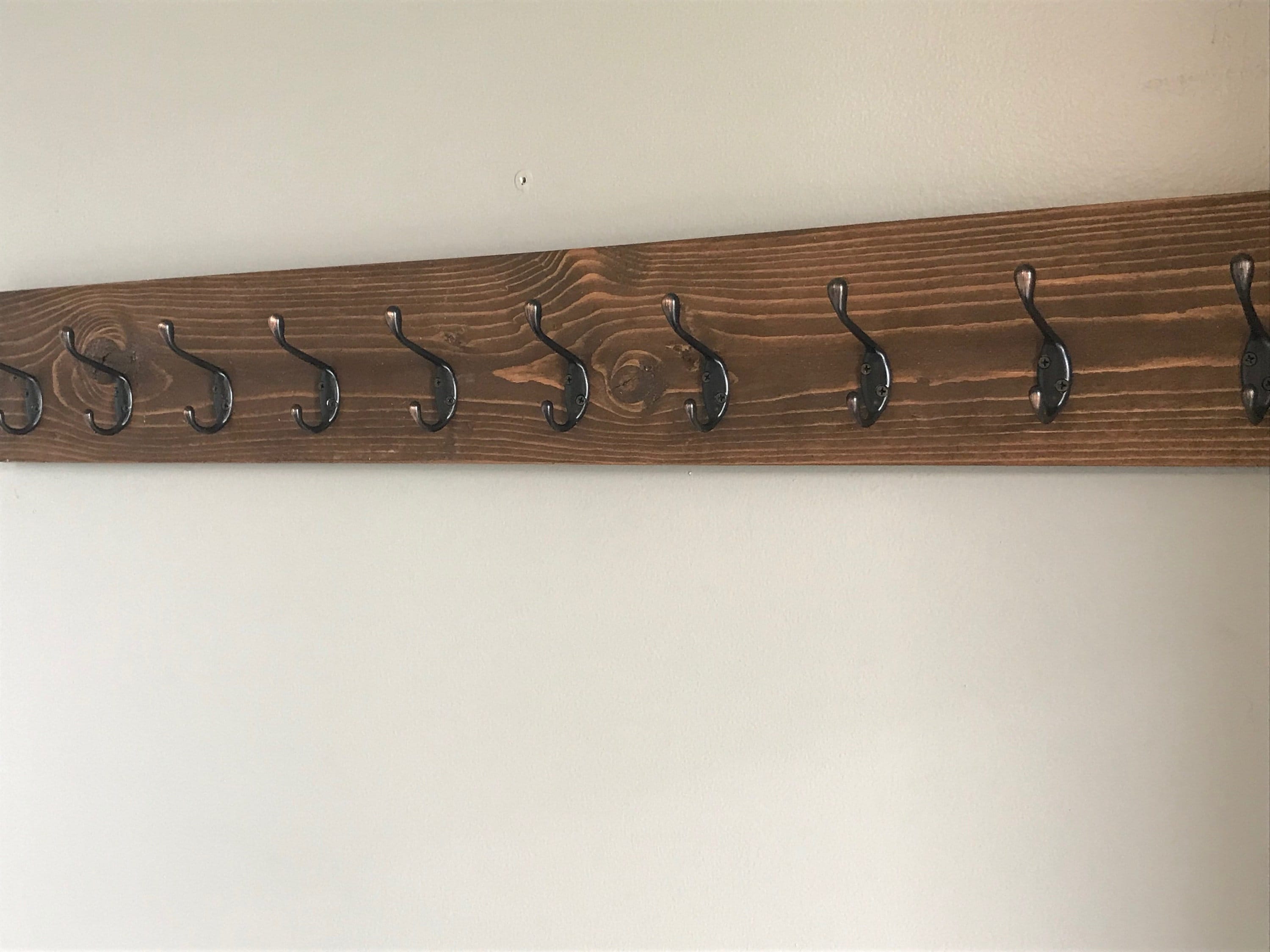 Wall Mounted Entryway Coat Rack or Towel Rack 5 Hook Colors - Etsy
