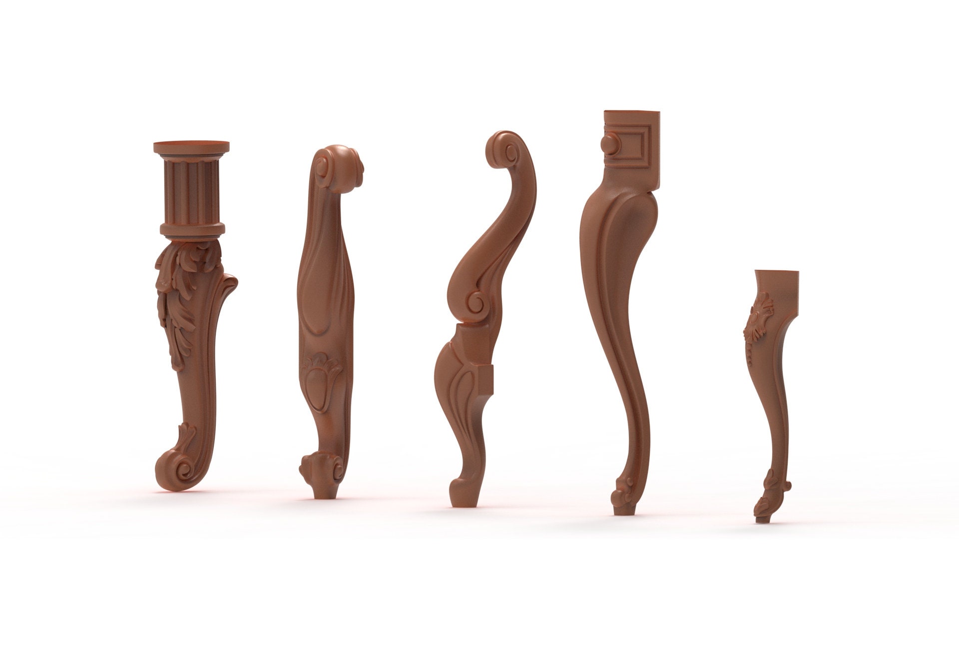 25 Legs 3D STL Models, Furniture Legs, Supports Consoles Stands Legs ...