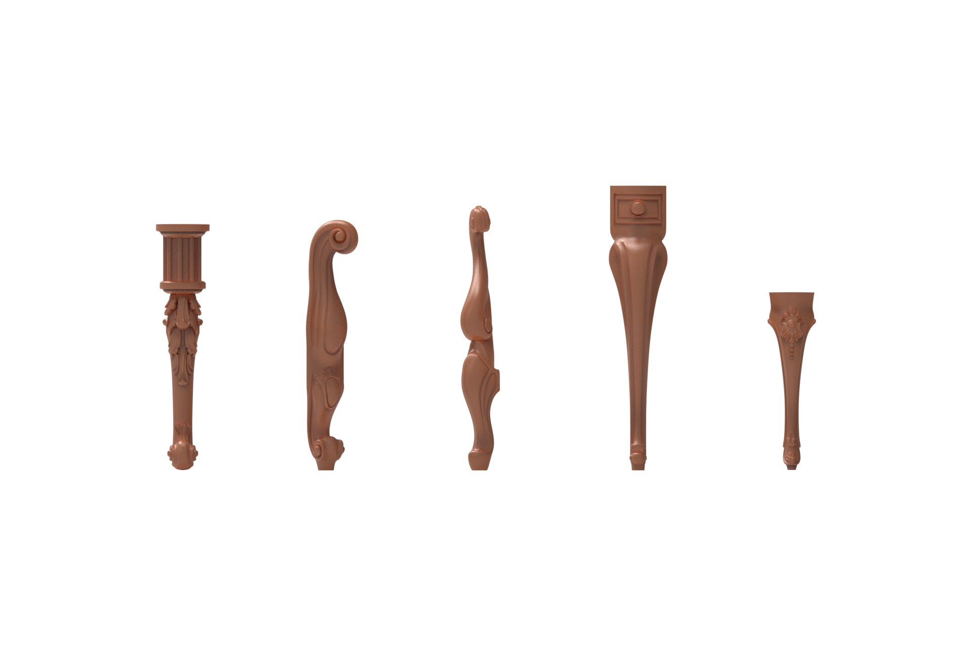 25 Legs 3D STL Models, Furniture Legs, Supports Consoles Stands Legs ...