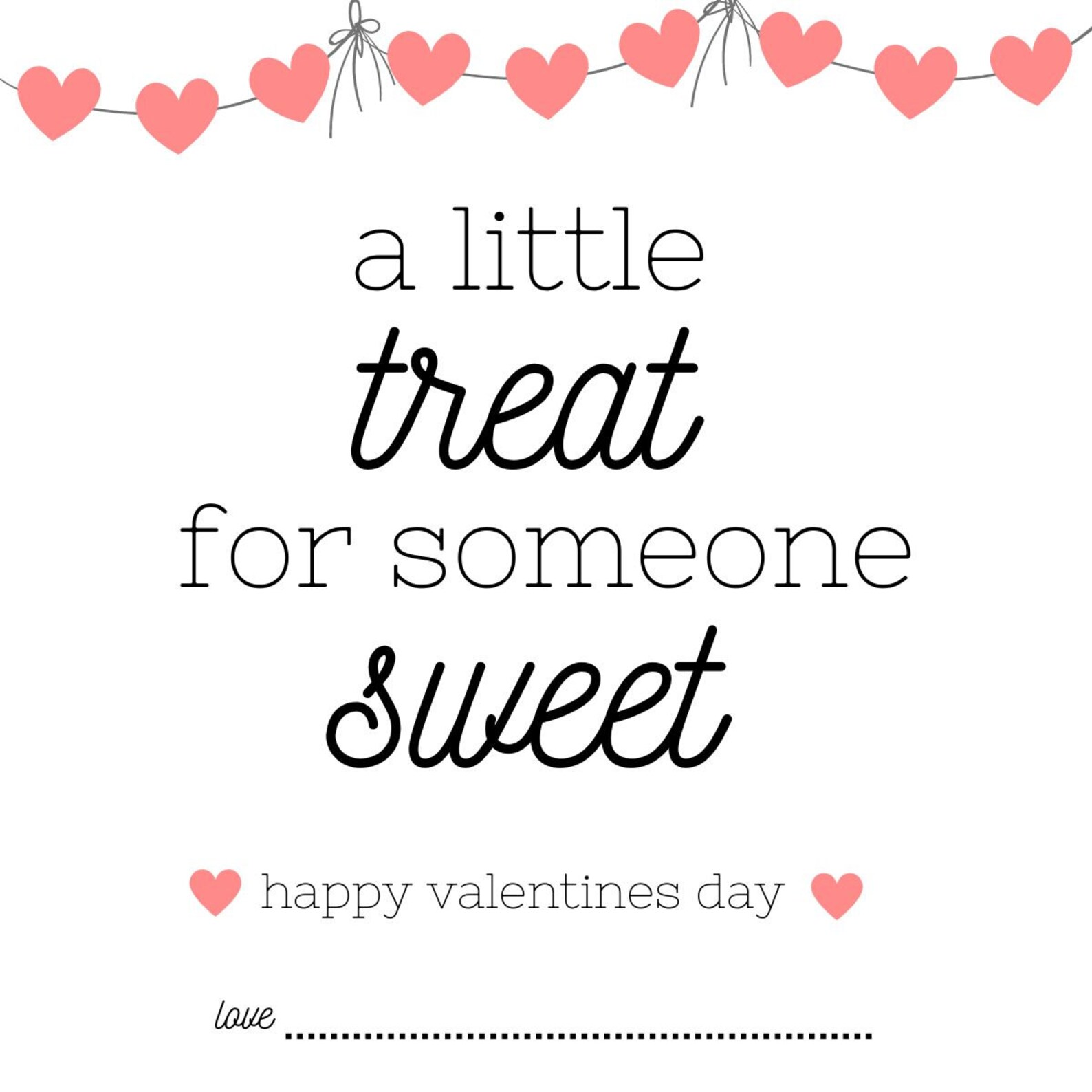 Valentines Day Tag, Valentine Tag, Sweet Treat Tag, Tag for Valentines ...