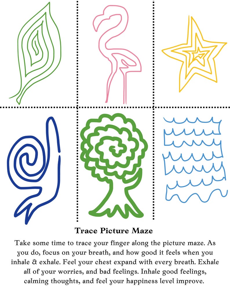 Finger Tracing Calm Corner Maze Printable, Time Out Calming Activity ...