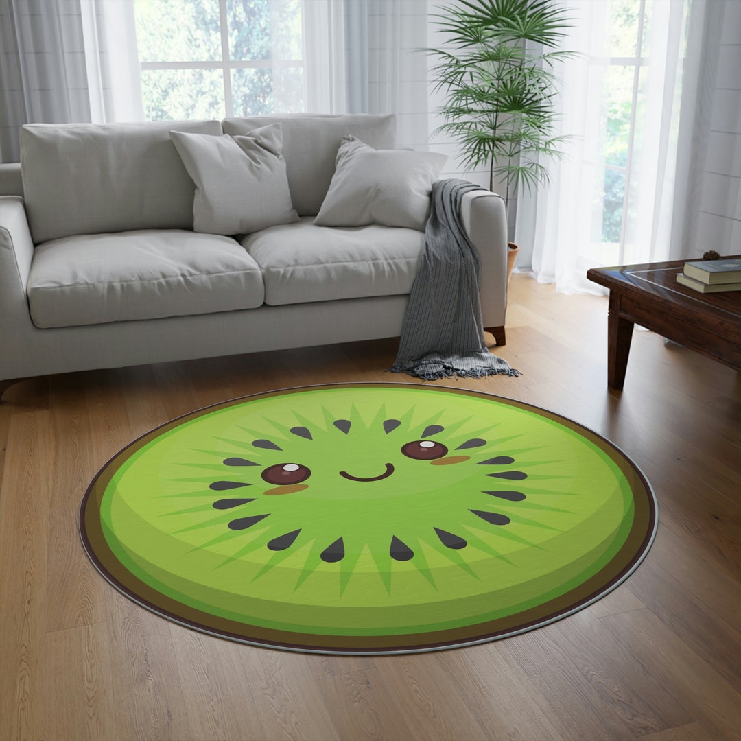 Kawaii Kiwi Rug, Sliced Fruit Rug, Story Time Rug, Calm Corner, Home ...
