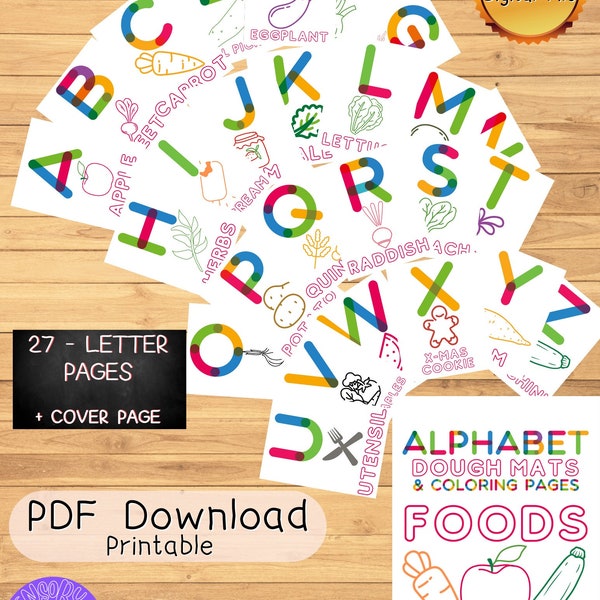 Healthy Food Coloring Pages - Etsy