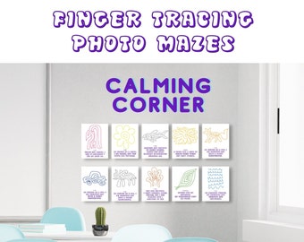 Finger Tracing Calming Cards Printable Mindfulness Card Calm - Etsy