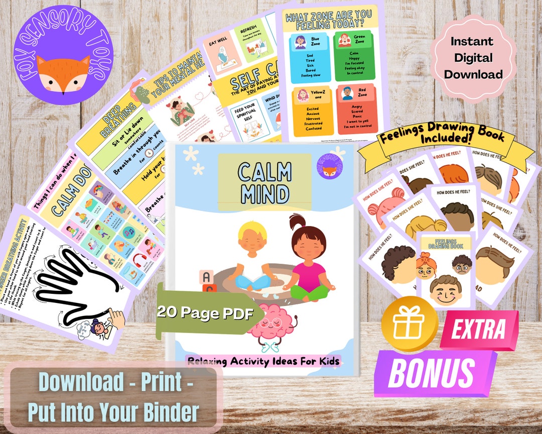 5 Finger Breathing Exercises, Kids Guided Meditation Printable PDF ...
