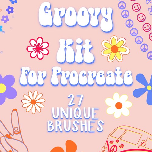 Groovy Procreate Stamps 70s Procreate Stamps Retro - Etsy