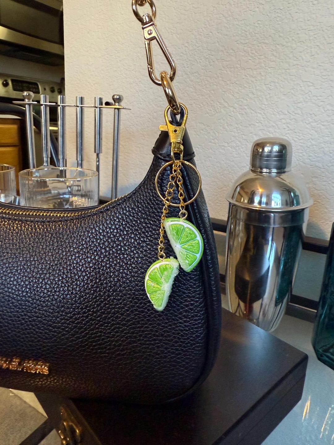 Handmade Salt & Lime Keychain, Margarita Purse Charm, Cocktail Garnish ...