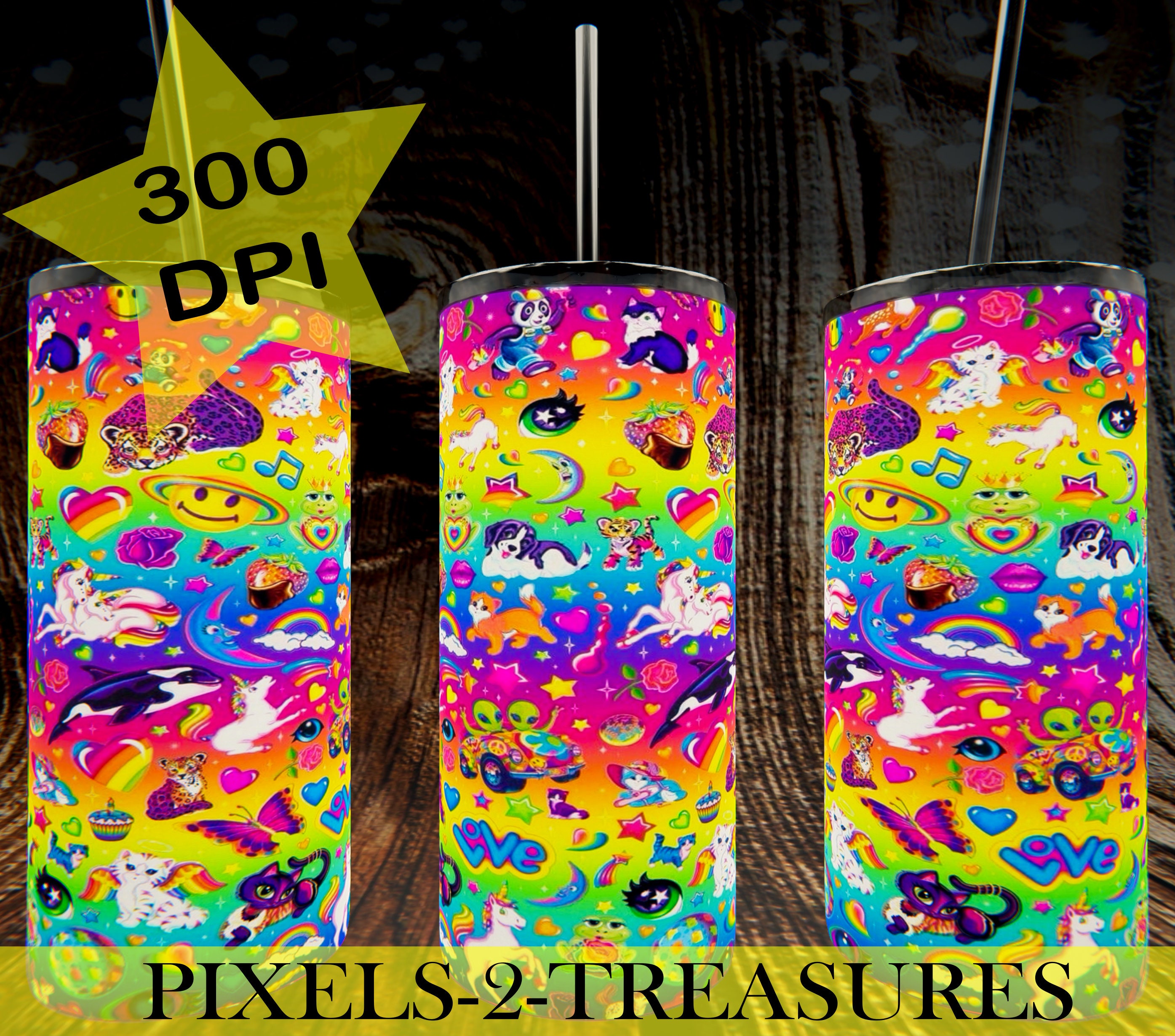 Seamless Tumbler Sublimation Lisa Frank - Etsy