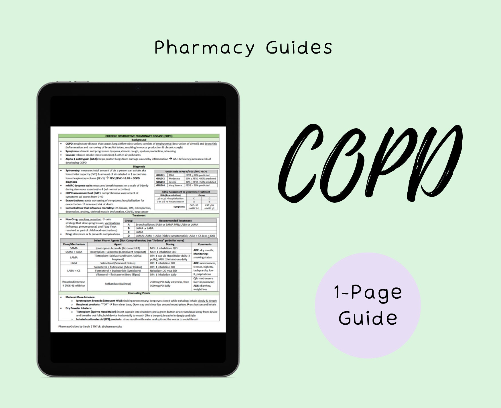 Chronic Obstructive Pulmonary Disease Copd Pharmacy Study Guide
