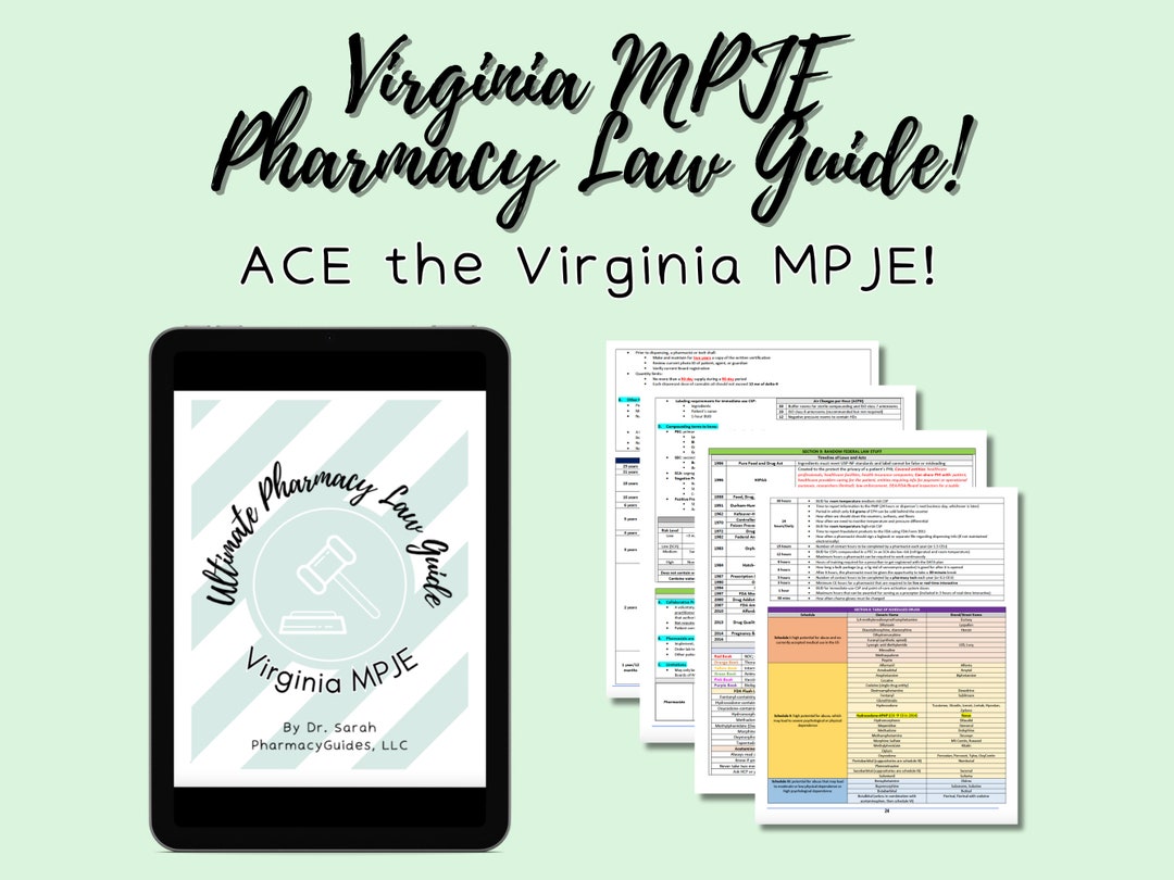 2025 Virginia MPJE Pharmacy Law Study Guide | Pass on Your First ...