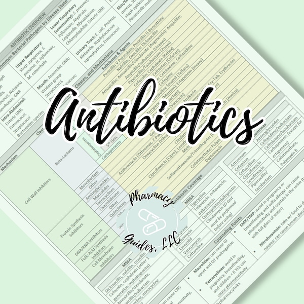 Antibiotics Notes - Etsy