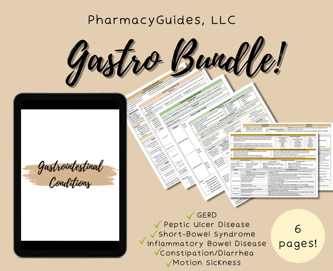 Gastrointestinal Study Guide Bundle | NAPLEX Pharmacy Exam Prep (PDF ...