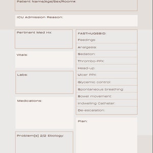 Comprehensive ICU Rounding Digital Notebook for Healthcare ...