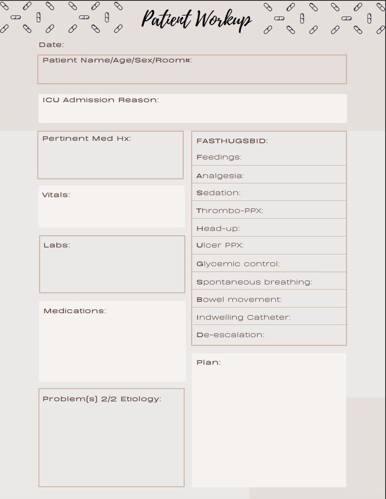 Comprehensive ICU Rounding Digital Notebook for Healthcare ...