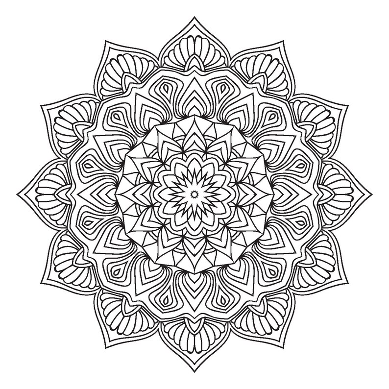 Digital Mandala Colouring Pages download - Etsy