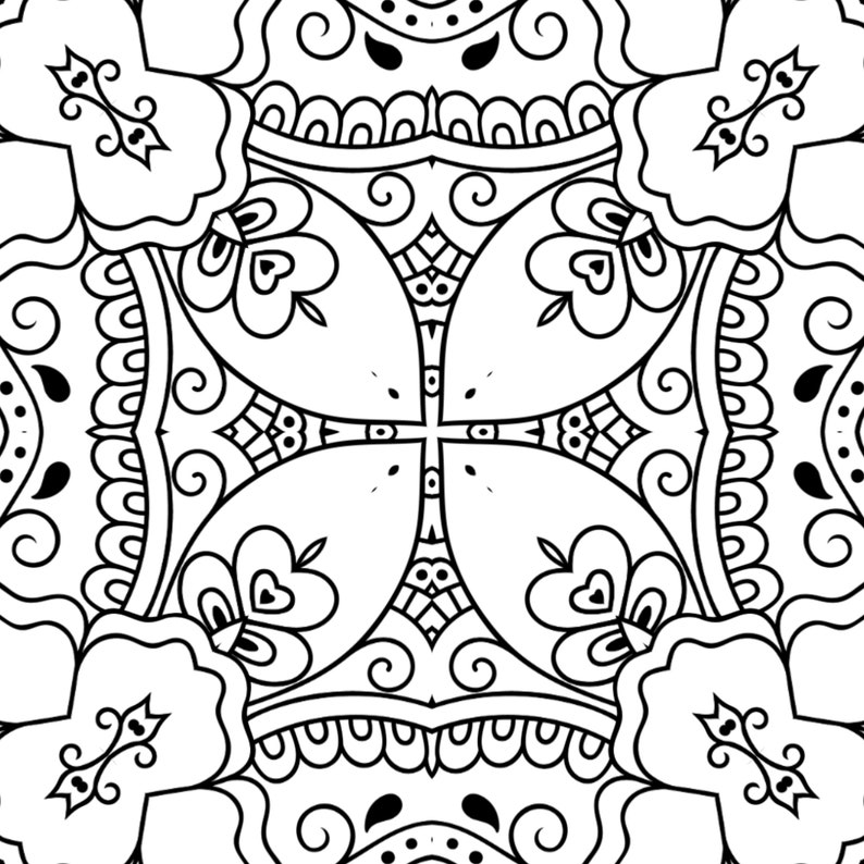 Digital Mandala Colouring Pages download - Etsy