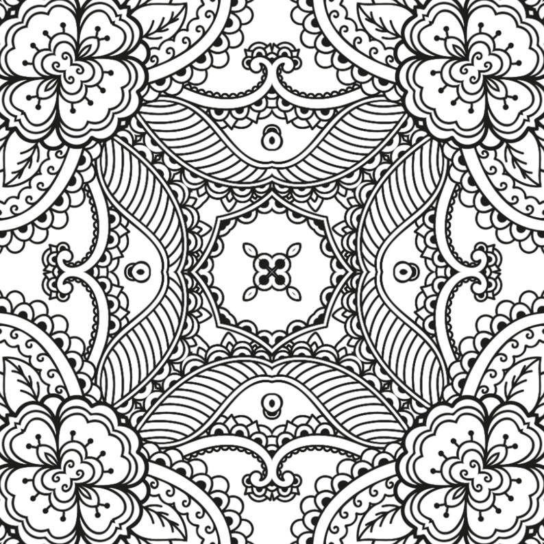 Digital Mandala Colouring Pages download - Etsy