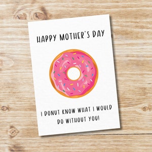 Donut Pun, Printable Greeting Card, Cute and Funny | Instant Download ...