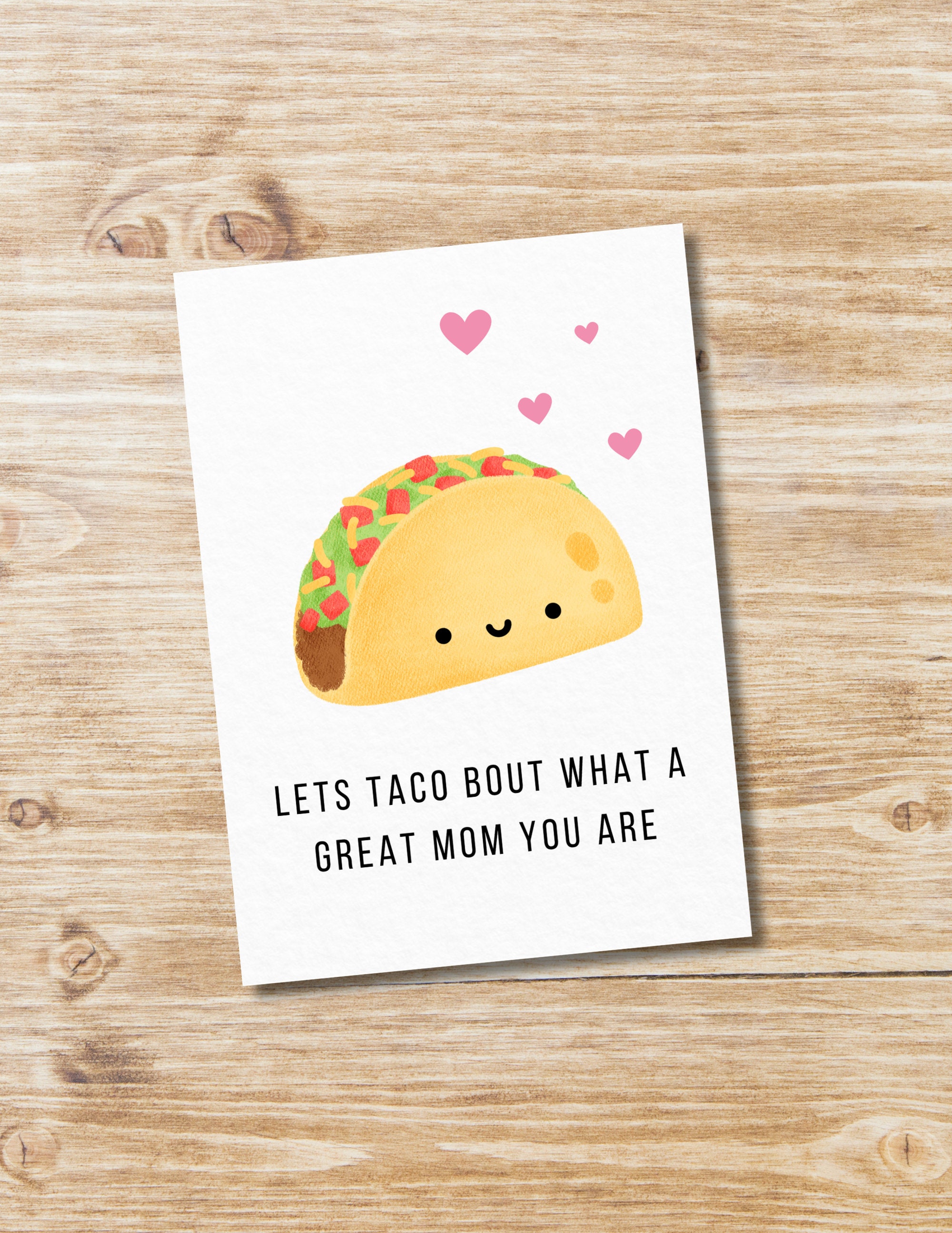 Let's Taco Bout It, Printable Greeting Card, Cute and Funny | Instant ...