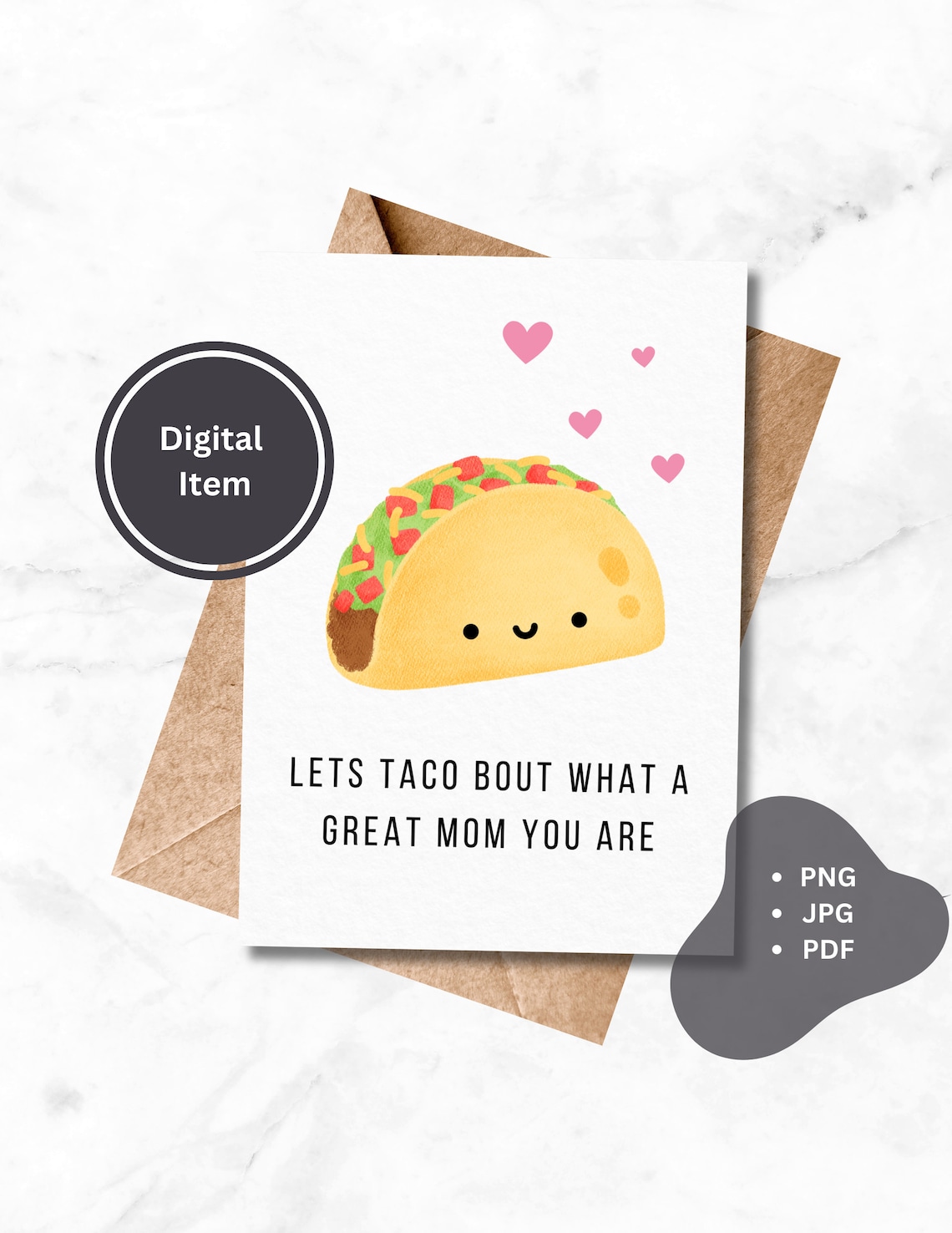 Let's Taco Bout It, Printable Greeting Card, Cute and Funny | Instant ...