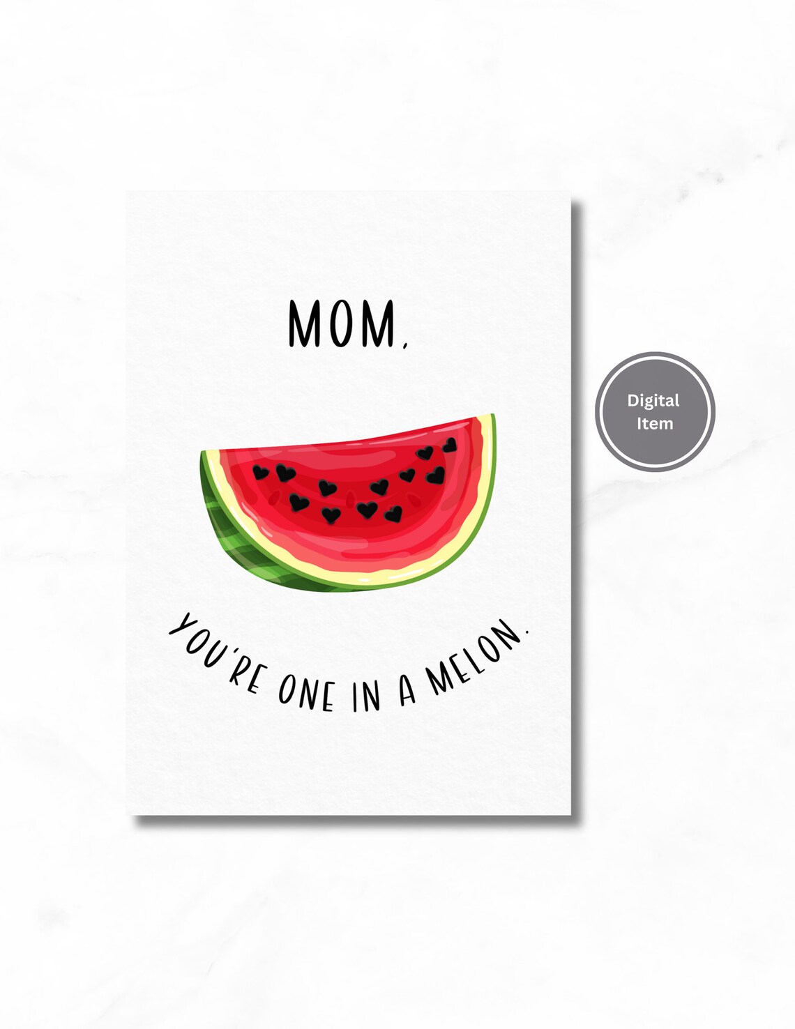 One in A Melon, Printable Greeting Card, Cute and Funny | Instant ...