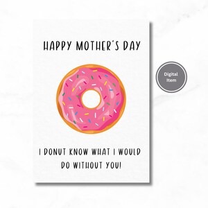 Donut Pun, Printable Greeting Card, Cute and Funny | Instant Download ...