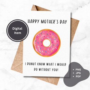 Donut Pun, Printable Greeting Card, Cute and Funny | Instant Download ...