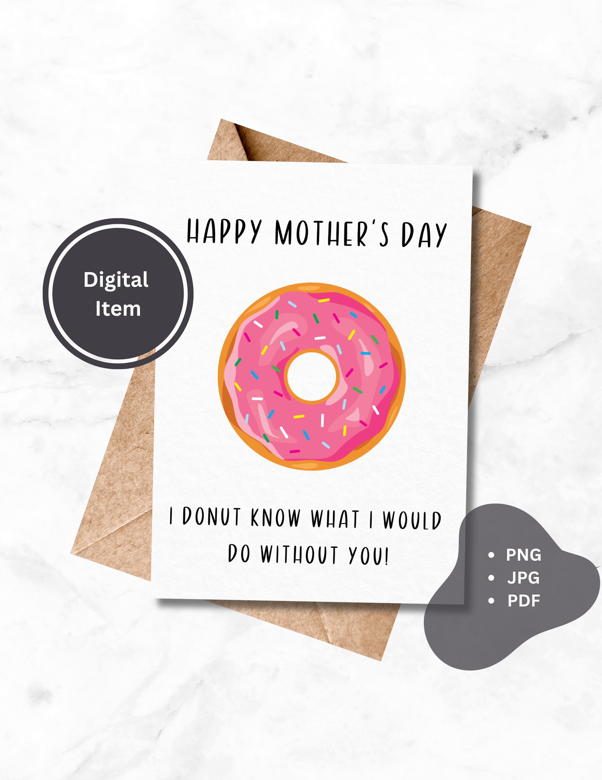 Donut Pun, Printable Greeting Card, Cute and Funny | Instant Download ...