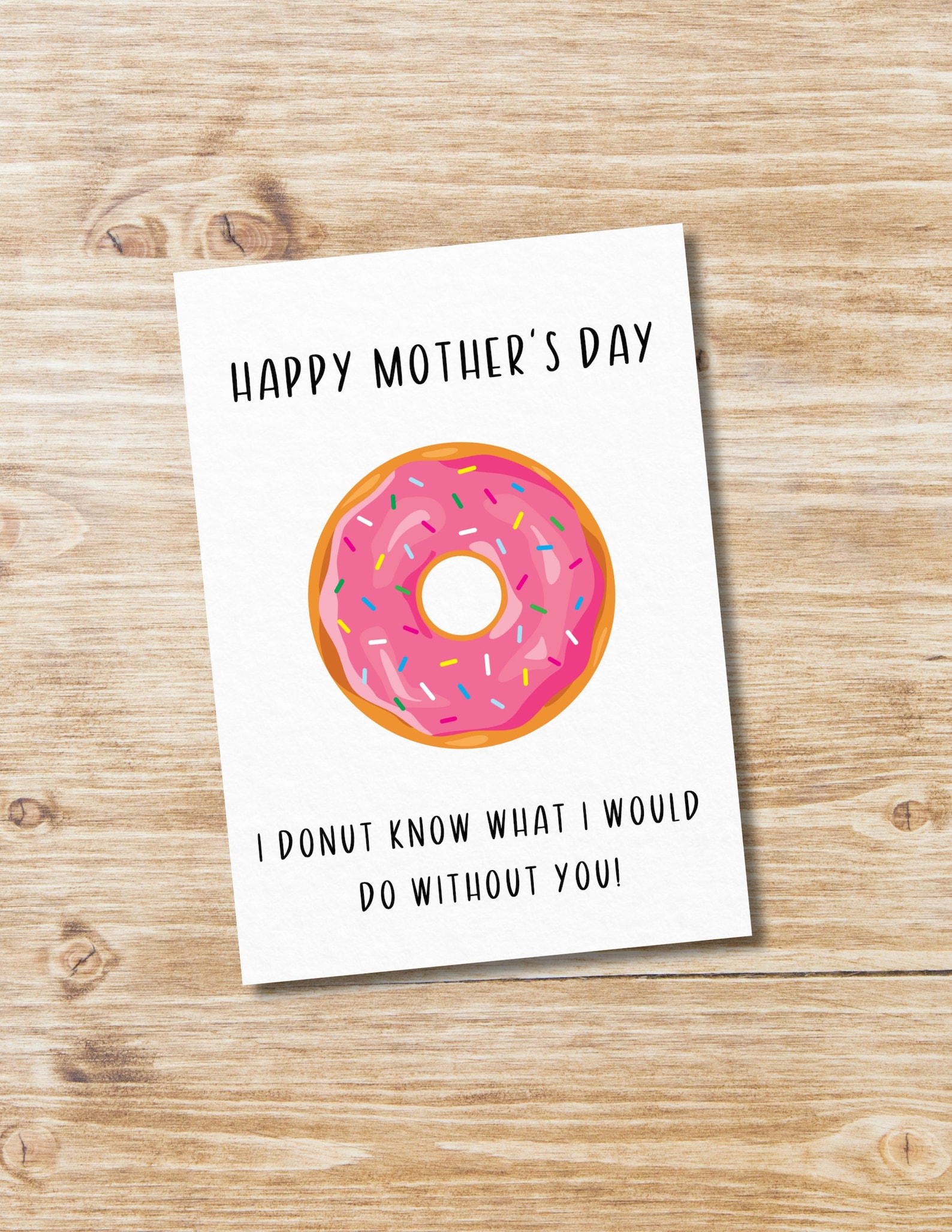 Donut Pun, Printable Greeting Card, Cute and Funny Instant Download ...