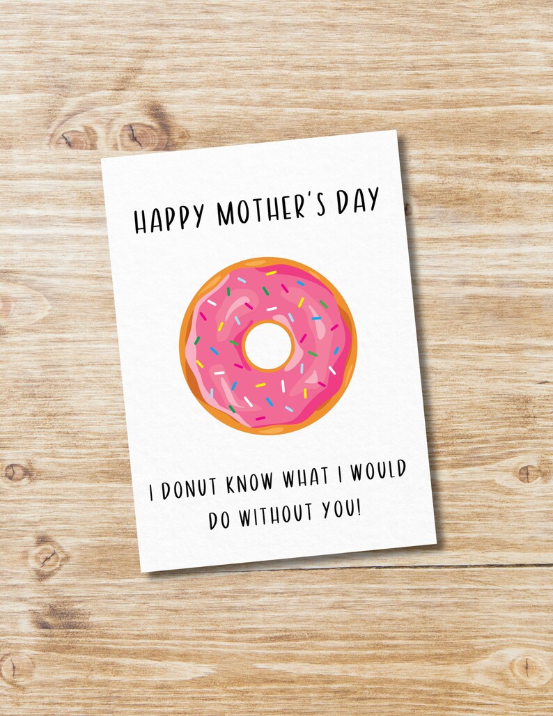 Donut Pun, Printable Greeting Card, Cute and Funny Instant Download ...