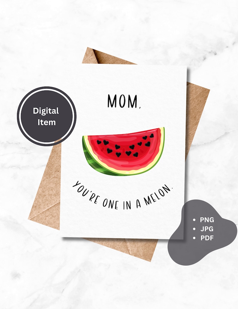 One in A Melon, Printable Greeting Card, Cute and Funny | Instant ...