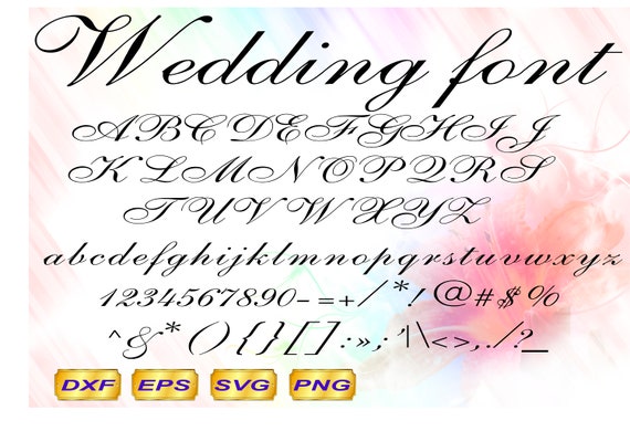 Alphabet Wedding SVG Calligraphy Svg Font Svg Letters | Etsy