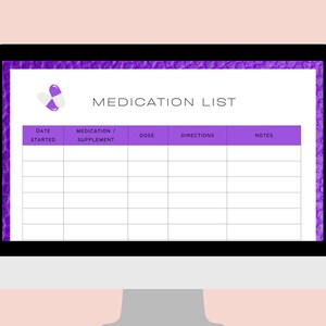 Printable Medication Tracker, Medication List, Med Tracker, Medication ...