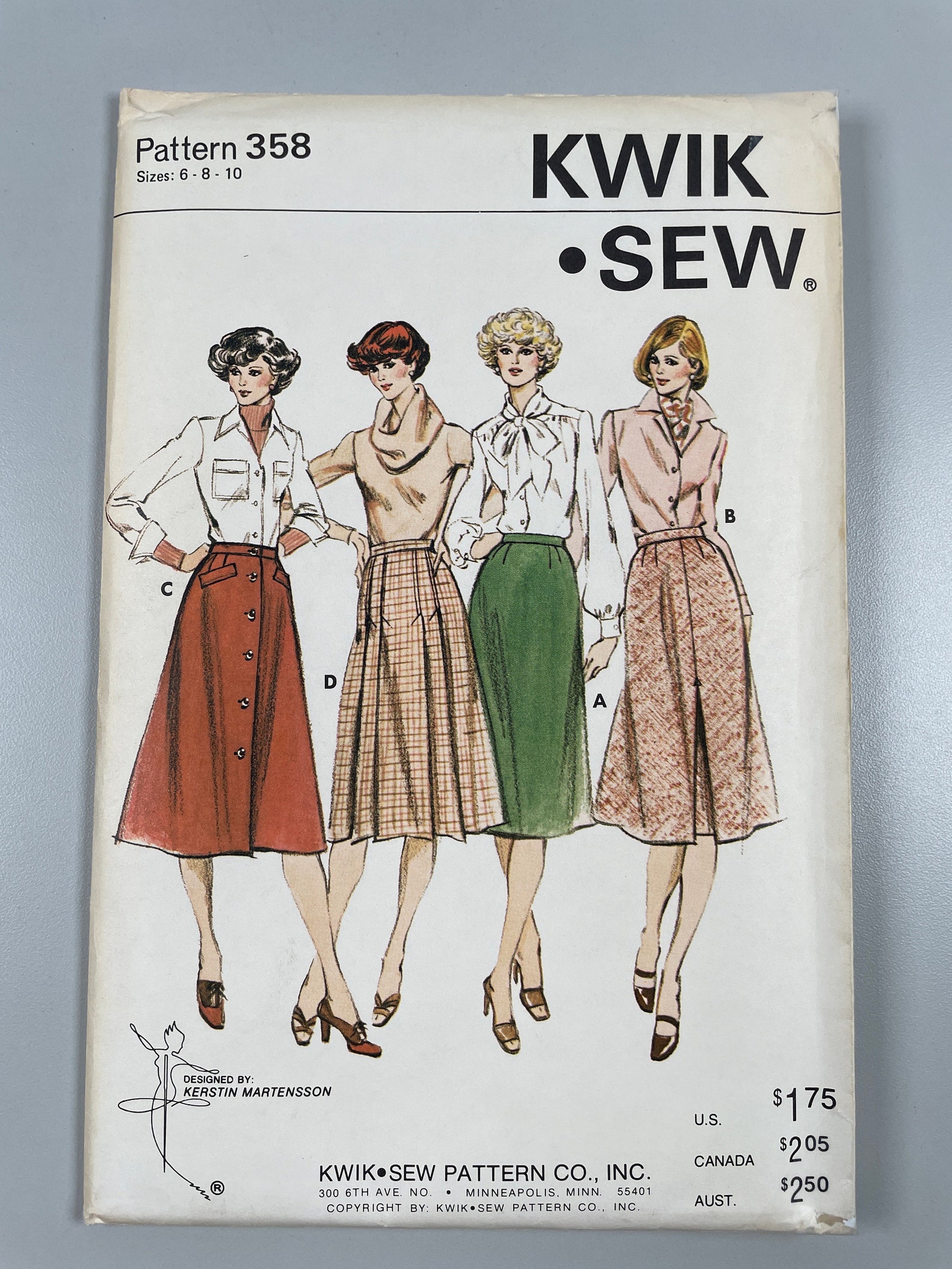 Kwik Sew 358 FF Uncut Ladies Skirt Size 6-8-10 in Four Styles for Knit ...