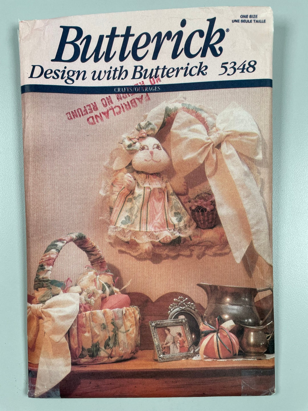 Butterick 5348 FF Uncut Crafts Bunnies, Basket and Wreath Wreath and ...